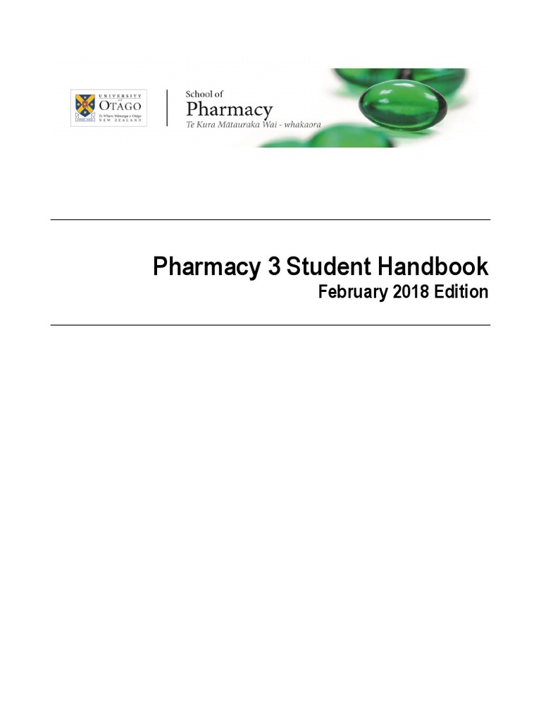 Pharmacy 3 Student Handbook: February 2018 Edition | PDF | Pharmacology ...
