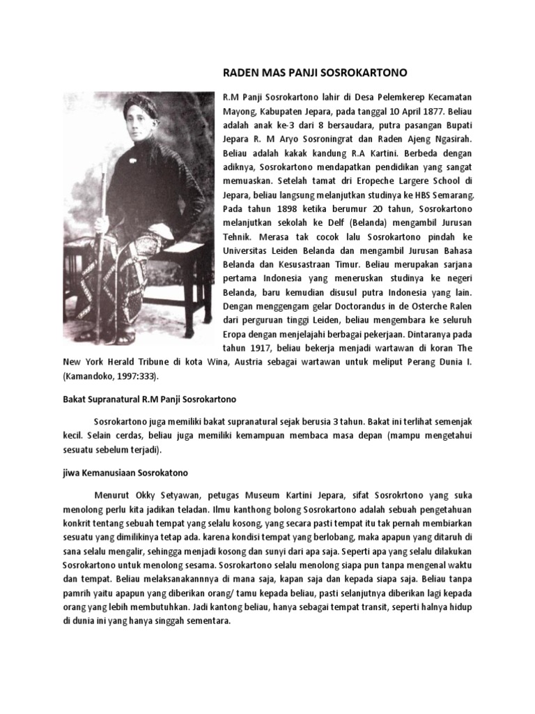 Kliping Raden Mas Panji Sosrokartono | PDF