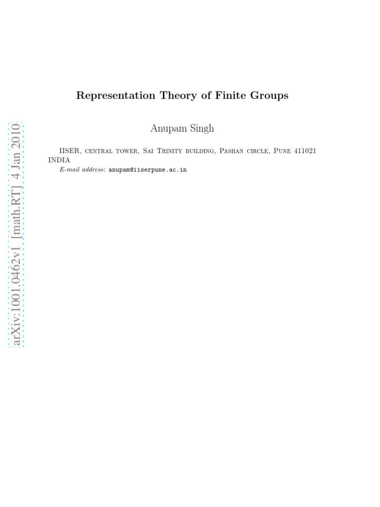 Group Representation | PDF | Group Representation | Representation Theory