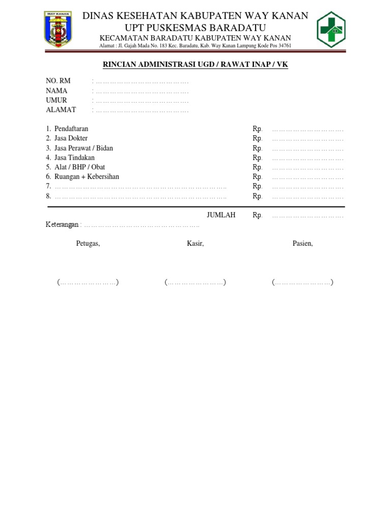 Form Rincian Biaya | PDF | Memasak, Makanan, & Anggur
