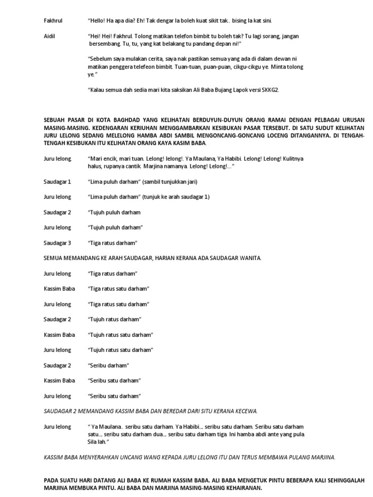 Skrip Ali Baba Bujang Lapok | PDF