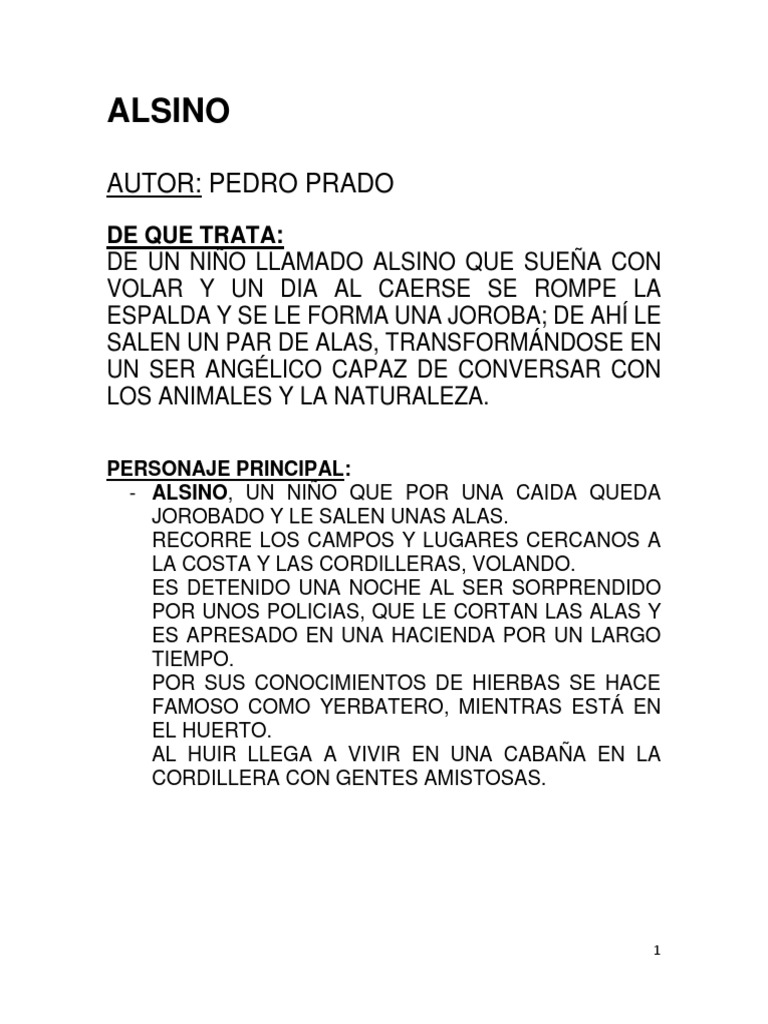 Alsino - Pedro Prado | PDF | Aves | Caballos