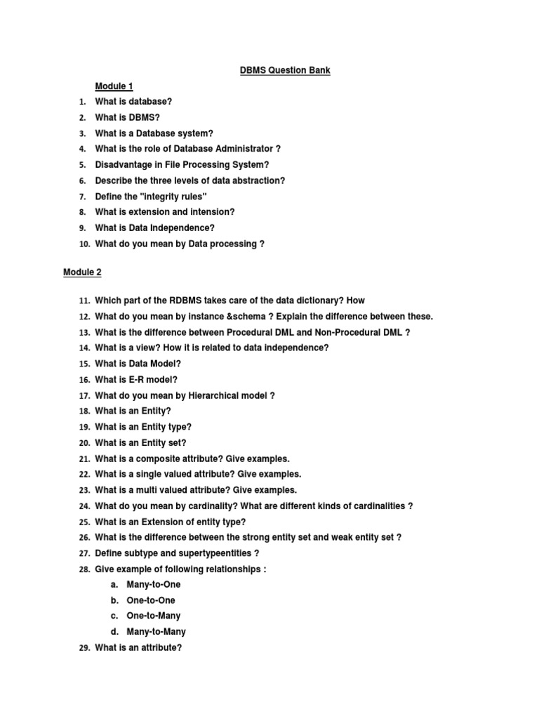 DBMS QB | PDF | Sql | Relational Database DBMS QB | PDF | Sql | Relational Database