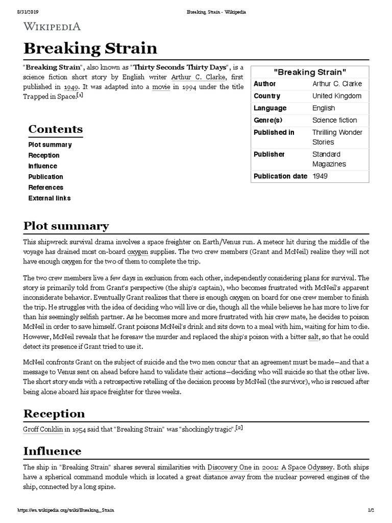 Breaking Strain | PDF
