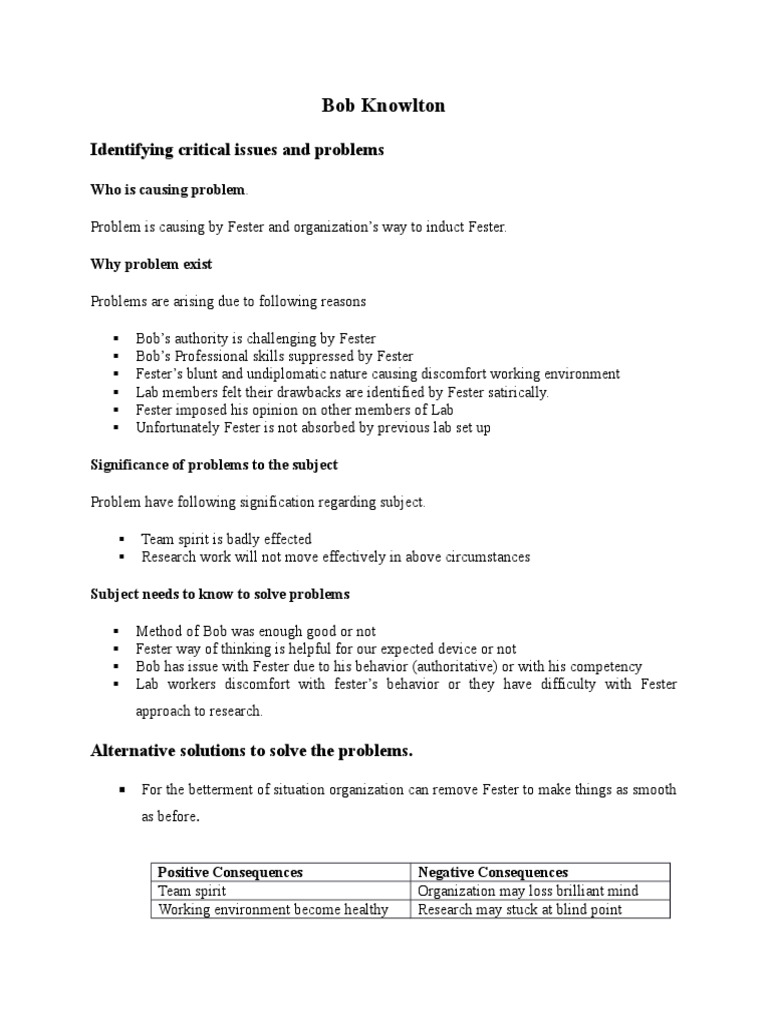 Bob Knowlton Analysis | PDF | Mind | Applied Psychology