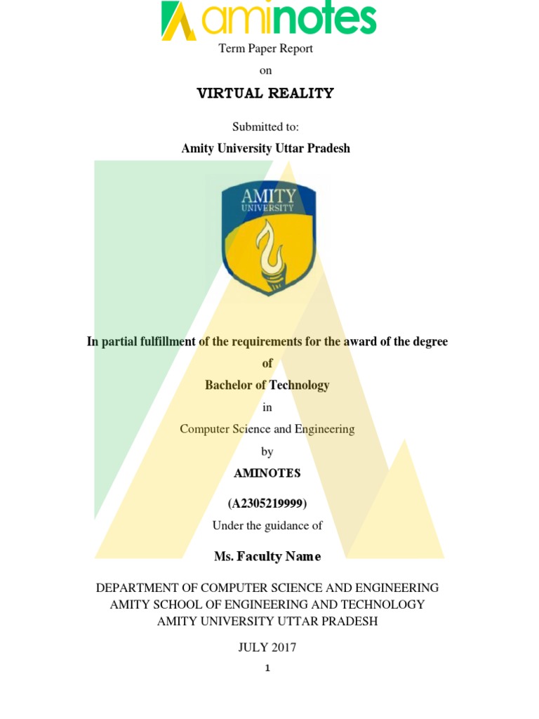 Aminotes - NTCC Project Virtual Reality PDF | PDF | Virtual Reality ...