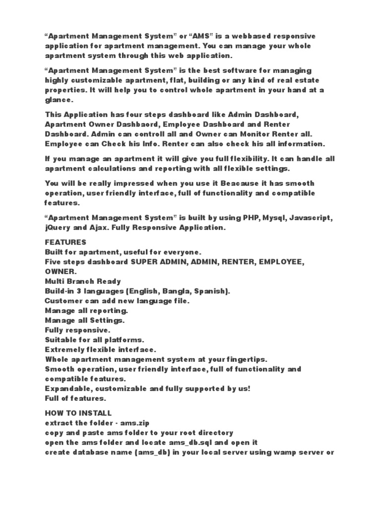 Apartment Management Software | PDF