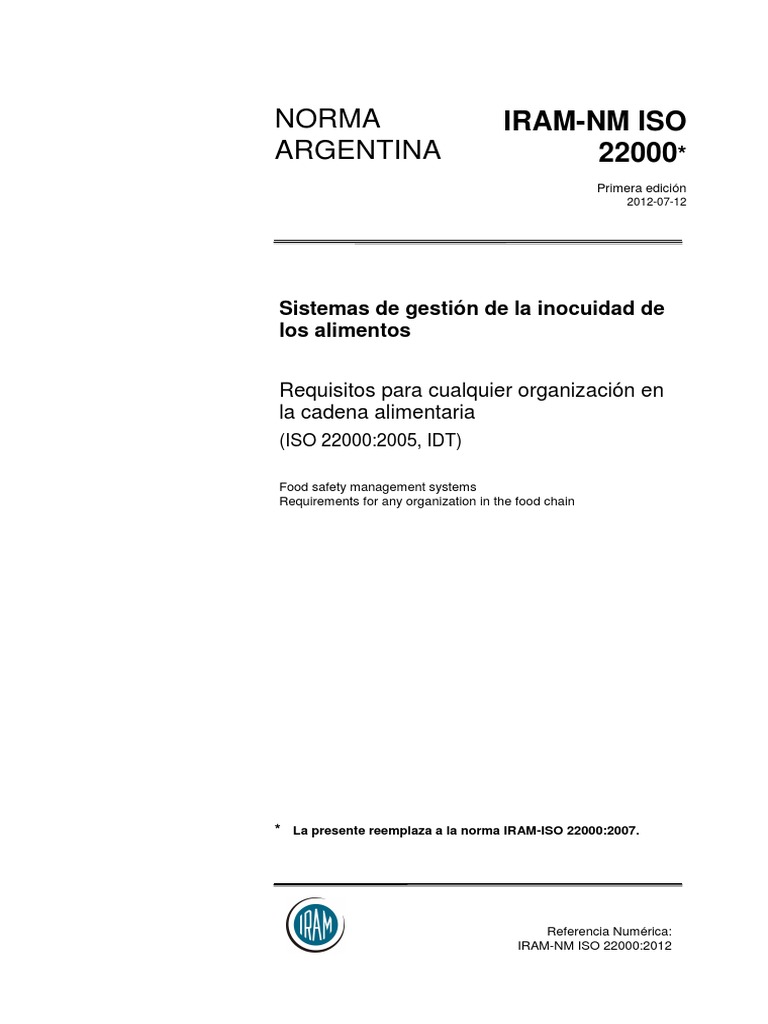 Norma Iso 22000 PDF | Descargar gratis PDF | Análisis de Riesgo y Puntos Críticos de Control ...