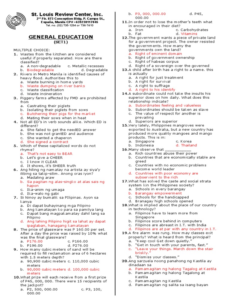 Gen Ed Answer Key (A) | PDF | Earthquakes | Nature