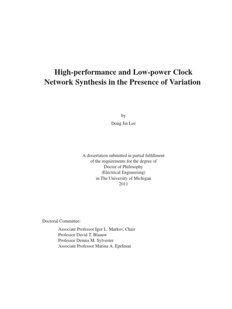 High-Performance and Low-Power Clock Network Synthesis in The Presence of Variation | PDF ...