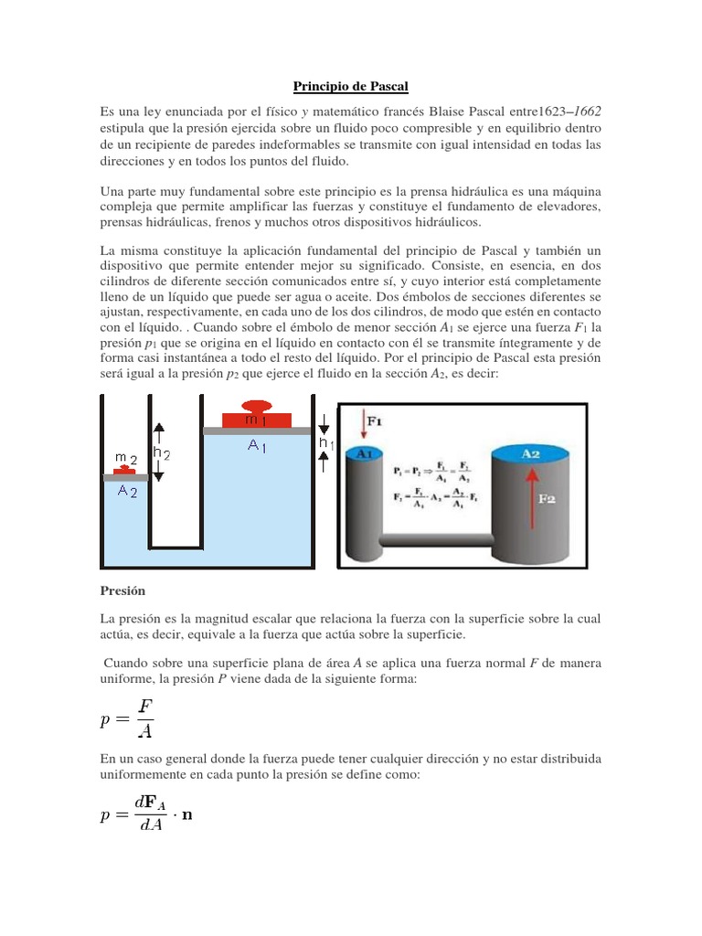 Principio de Pascal y Arquimides | PDF | Presión | Gases