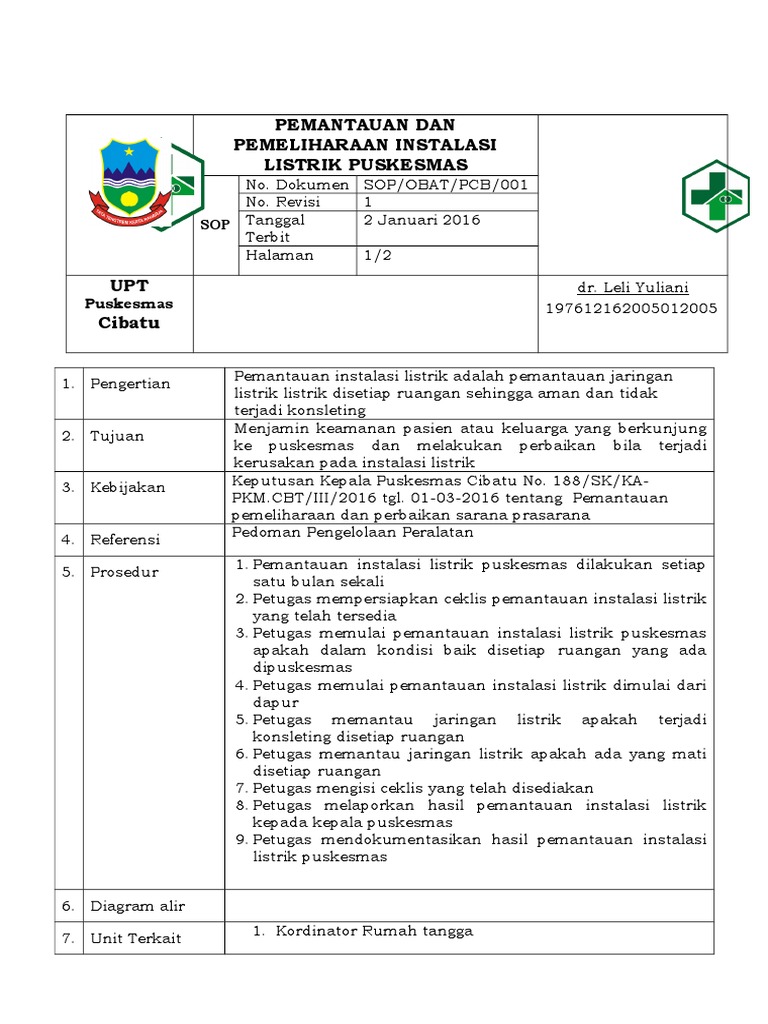 Pemantauan Dan Pemeliharaan Instalasi Listrik Puskesmas | PDF