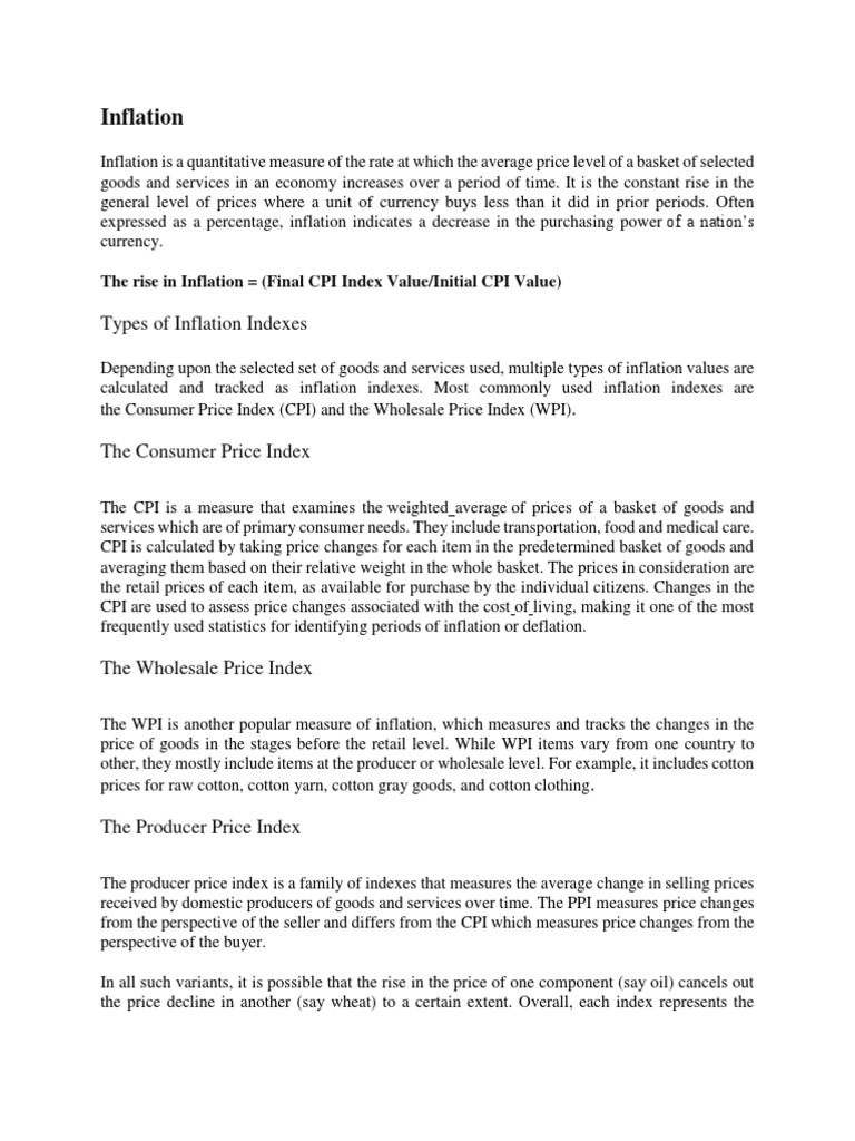 Understanding Inflation and GDP Basics | PDF | Consumer Price Index ...