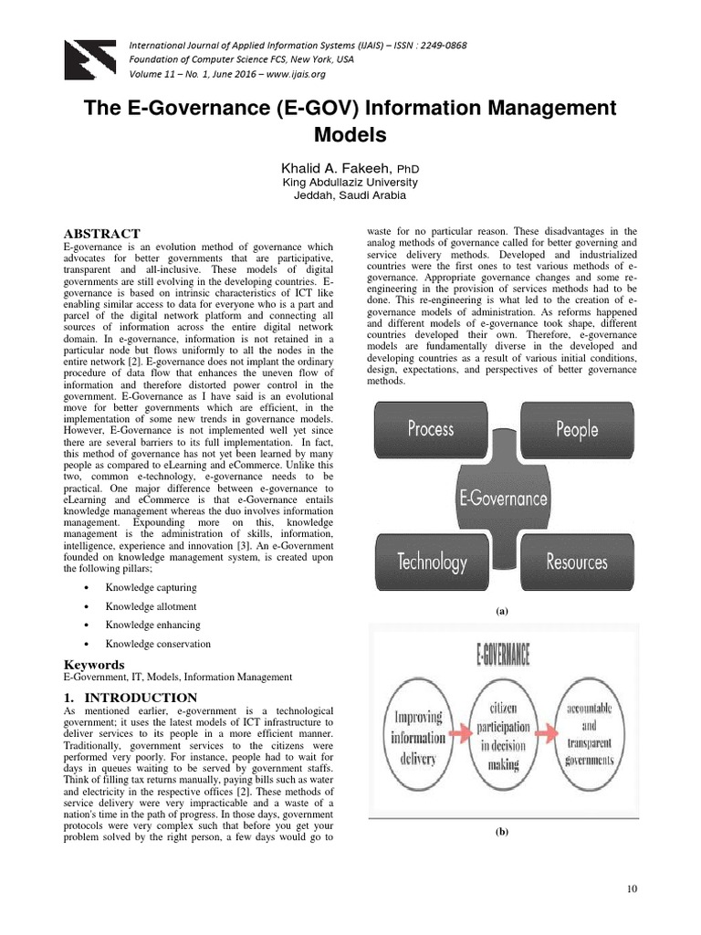 E-Governance Models in Developing Countries | PDF | E Government ...