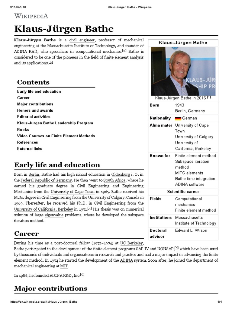 Klaus-Jürgen Bathe | PDF