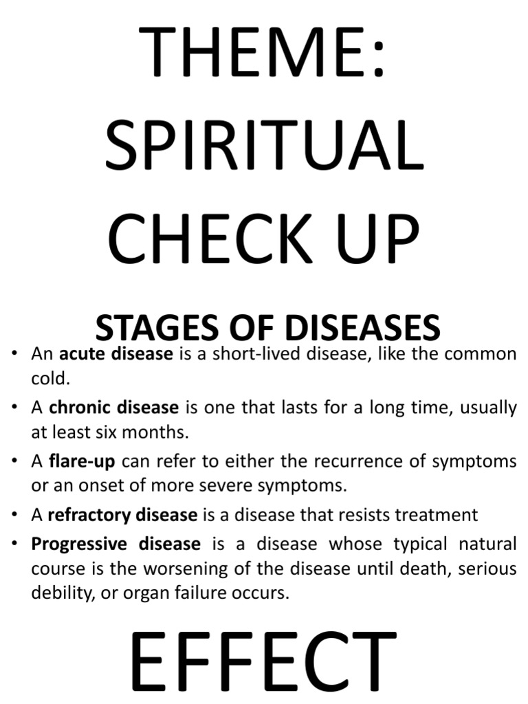 Spiritual Check Up Sermon | PDF | Preventive Healthcare | Epistle To ...