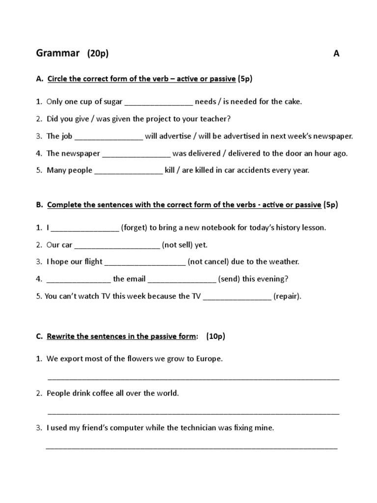 Grammar Passive All Tenses | PDF | Syntax | Grammar