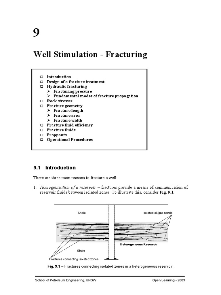 Well Stimulation - Fracturing: Design of A Fracture Treatment Hydraulic ...