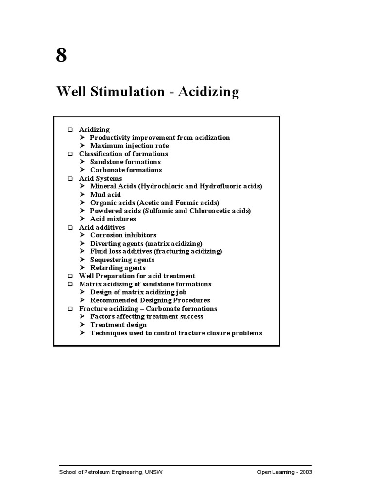 Well Stimulation - Acidizing | PDF | Corrosion | Sandstone