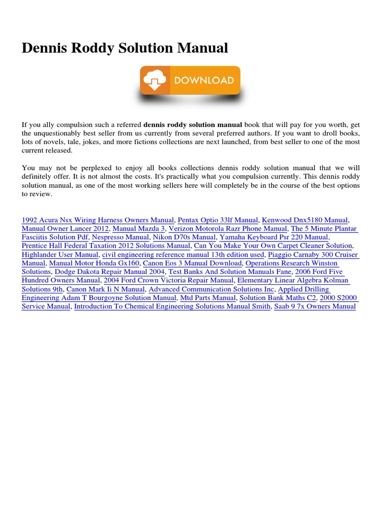 Dennis Roddy Solution Manual | PDF | Home & Garden