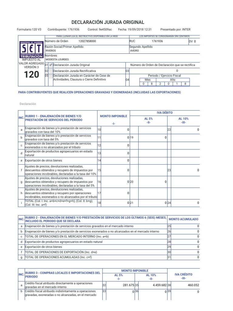 Ver Declaración MARANGATU PDF | PDF | Impuestos | Impuesto al valor ...