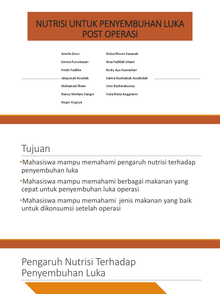Nutrisi Optimal untuk Penyembuhan Luka Operasi | PDF