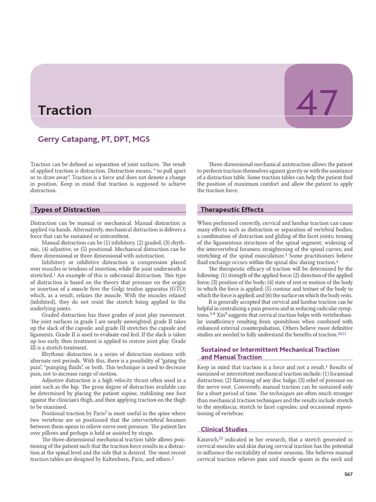 Traction | PDF | Vertebra | Vertebral Column
