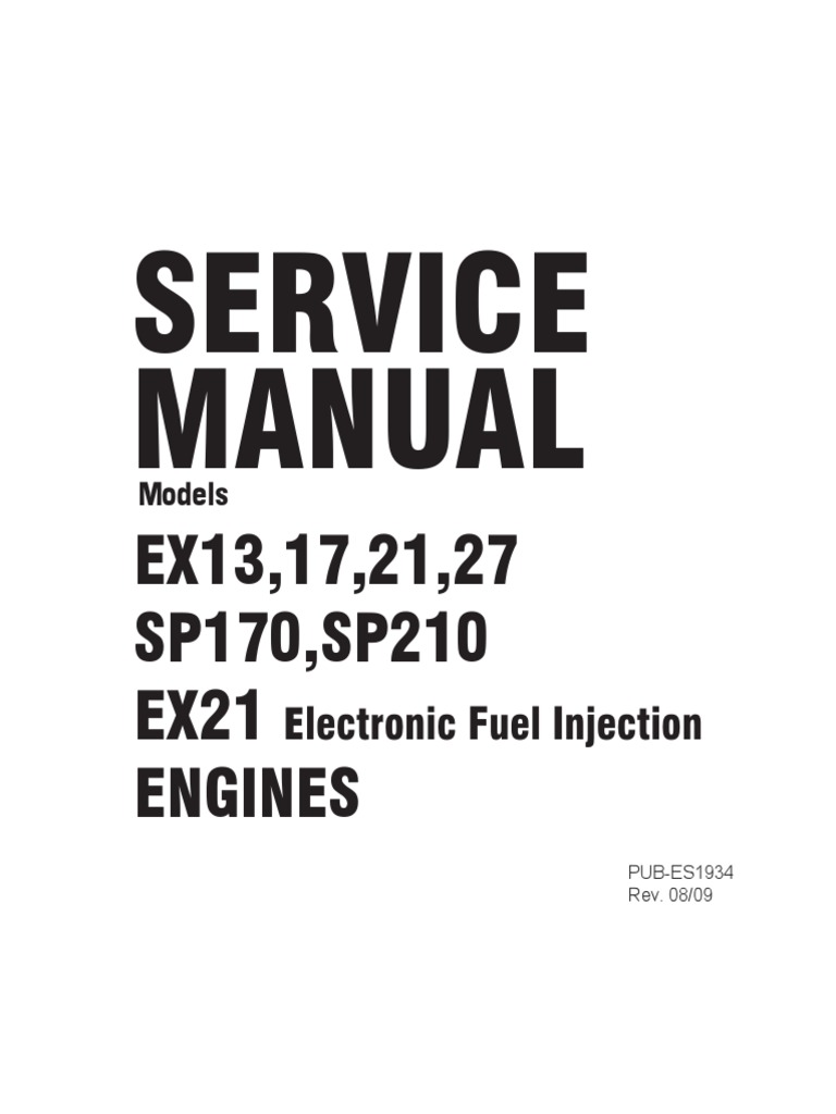 Subaru Engines Ex13 Ex17 Ex21 Ex27 sp170 sp210 Ex21efi Service PDF ...