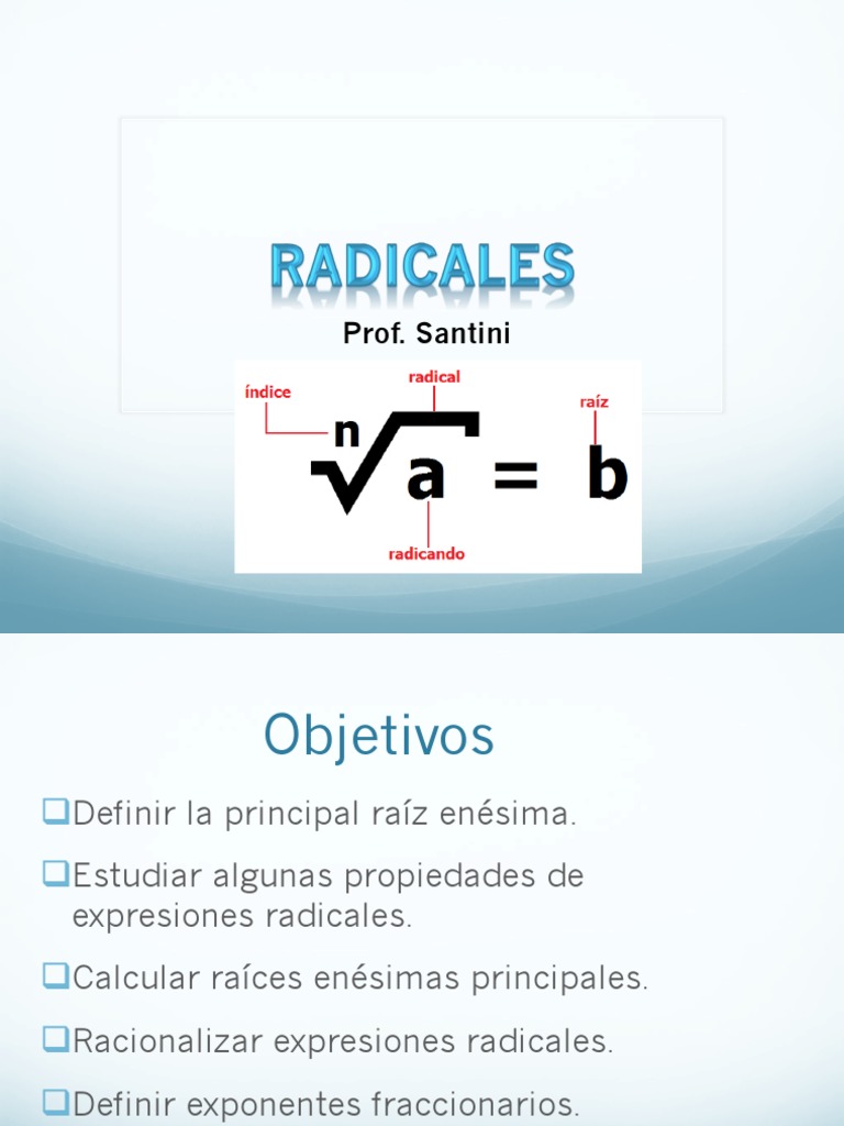 Radicales | PDF | Conceptos matemáticos | Números