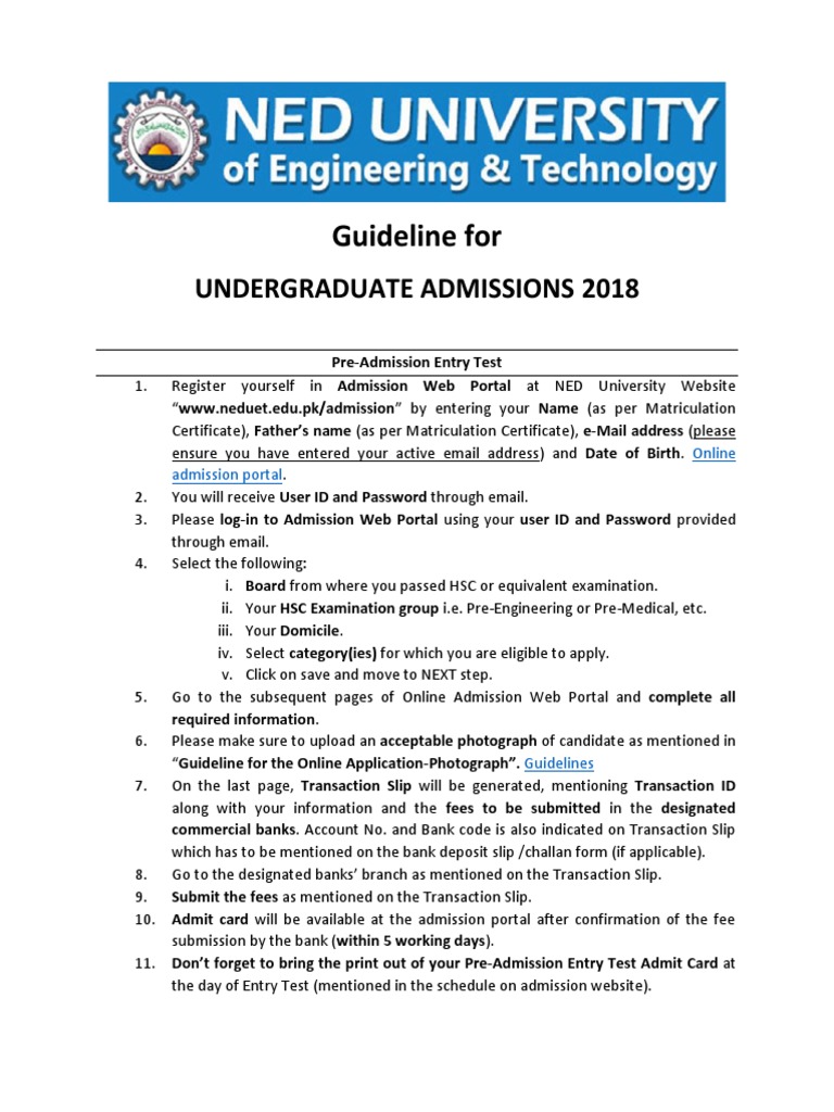 Guideline For: Undergraduate Admissions 2018 | PDF | University And ...