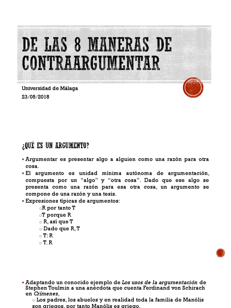 De Las 8 Maneras de Contraargumentar | PDF | Argumento | Libra esterlina
