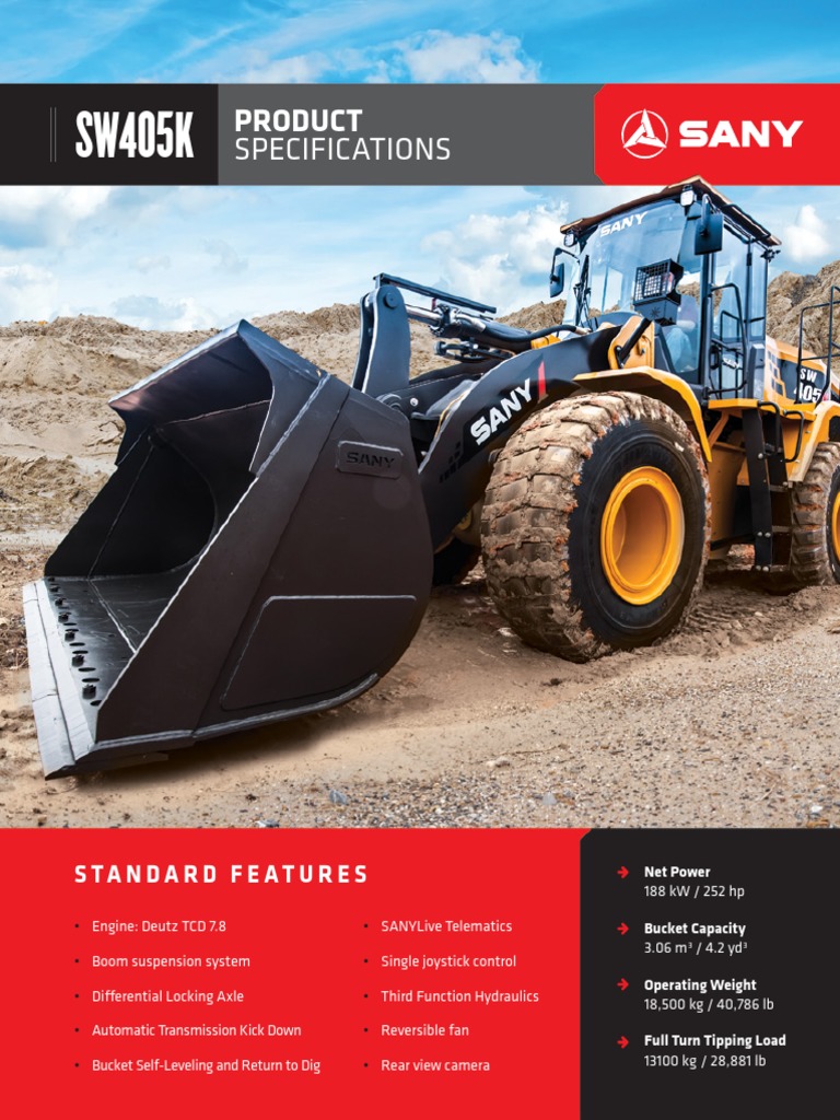 Sany Wheel-Loader SpecSheet 6-10-19 | PDF | Axle | Automatic Transmission