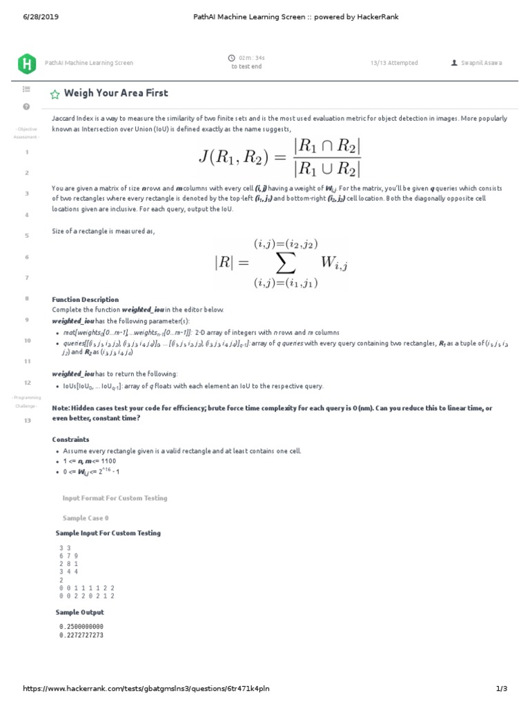 Hackerrank Test | PDF | Time Complexity | Matrix (Mathematics)