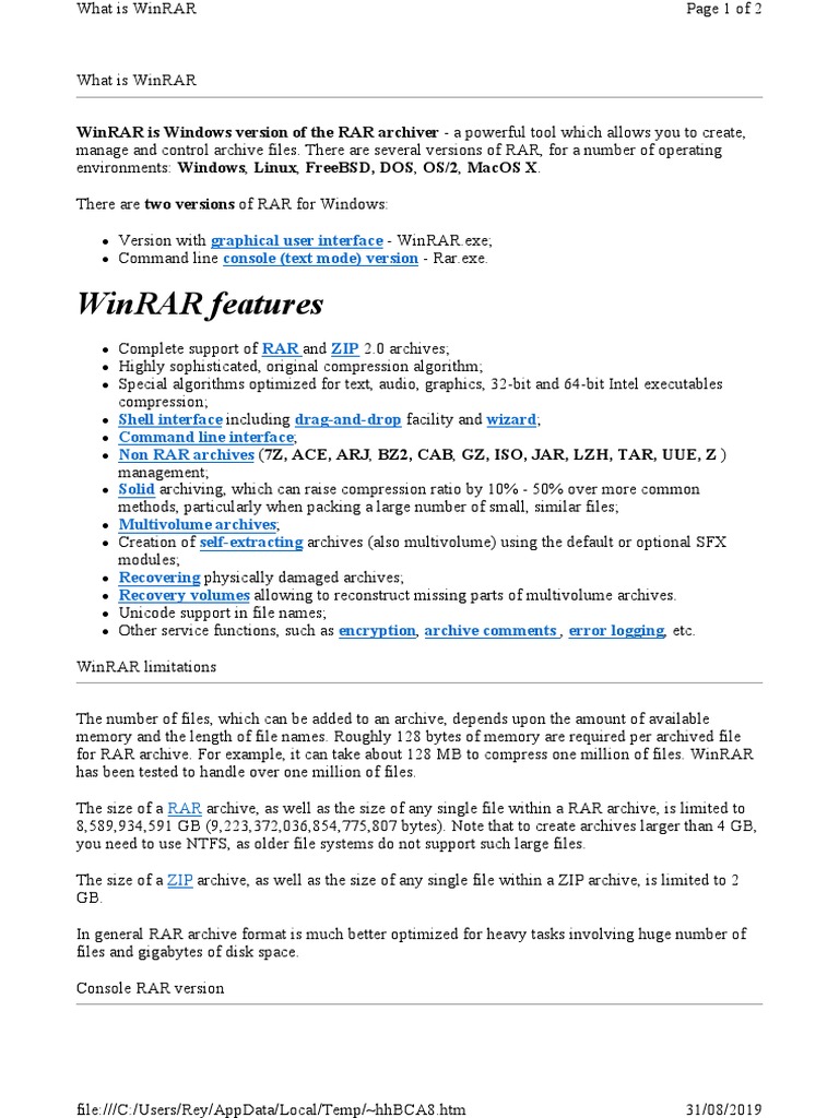 What Is WinRAR | PDF | Zip (File Format) | Command Line Interface