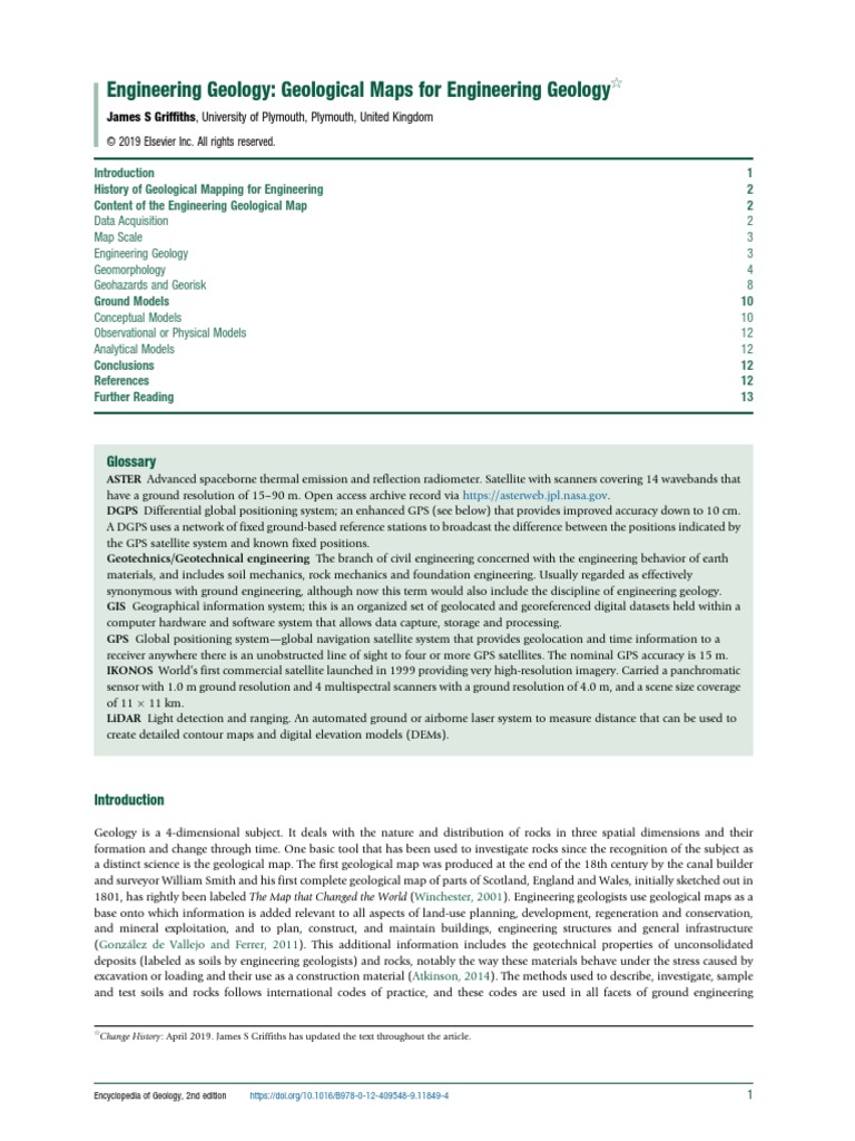 Engineering Geology-Geological Maps For Engineering Geology | PDF ...
