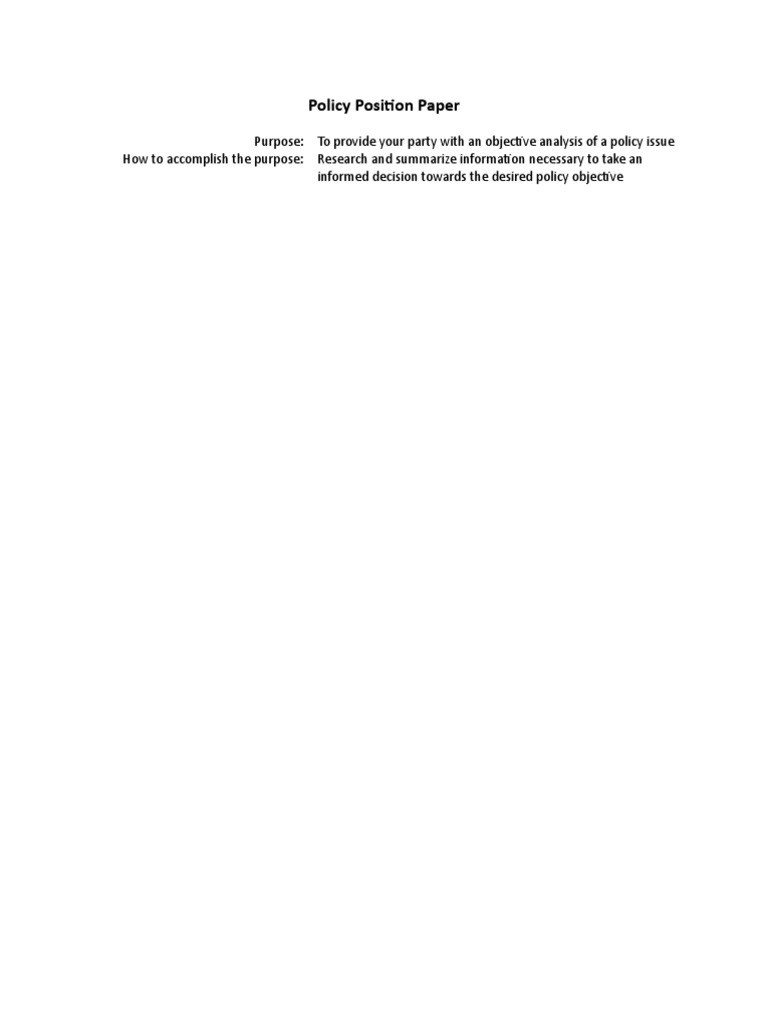 Policy Position Paper | PDF