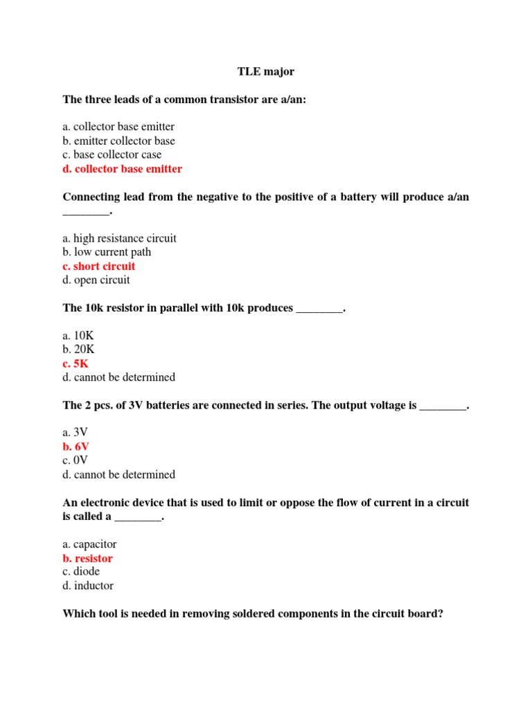 TLE Major - Part 9 | PDF | Rectifier | Electrical Network