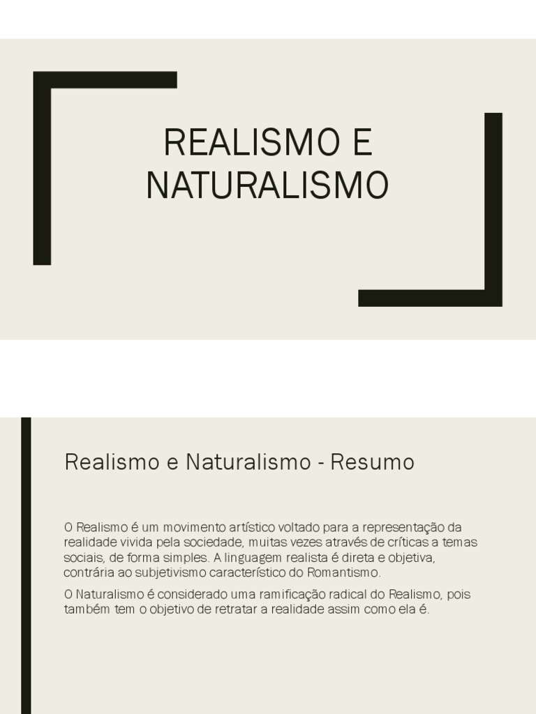Realismo e Naturalismo | PDF
