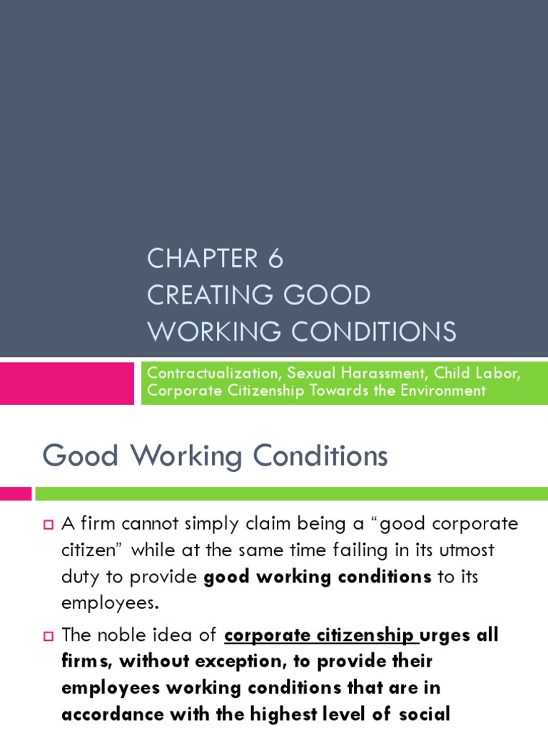 CSR6 Good Working Conditions | PDF | Sexual Harassment | Underemployment