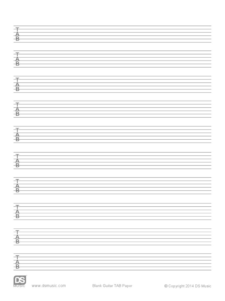 Blank Guitar TAB Paper PDF | PDF