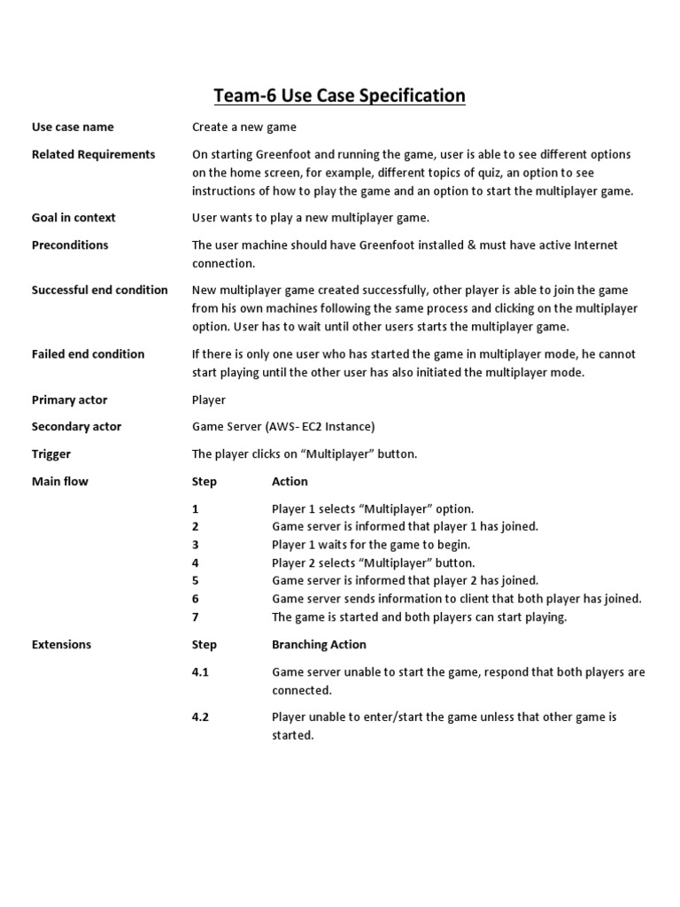 Use Case Specification | PDF