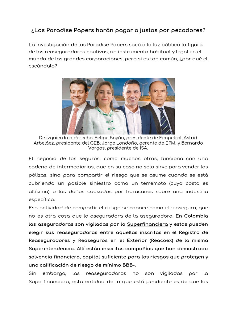 Asseguradoras Cautivas | PDF | Reaseguro | Seguro