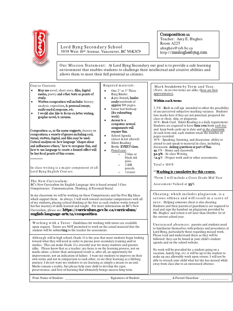 English 11 Composition 2019 Use | PDF | Students | Curriculum