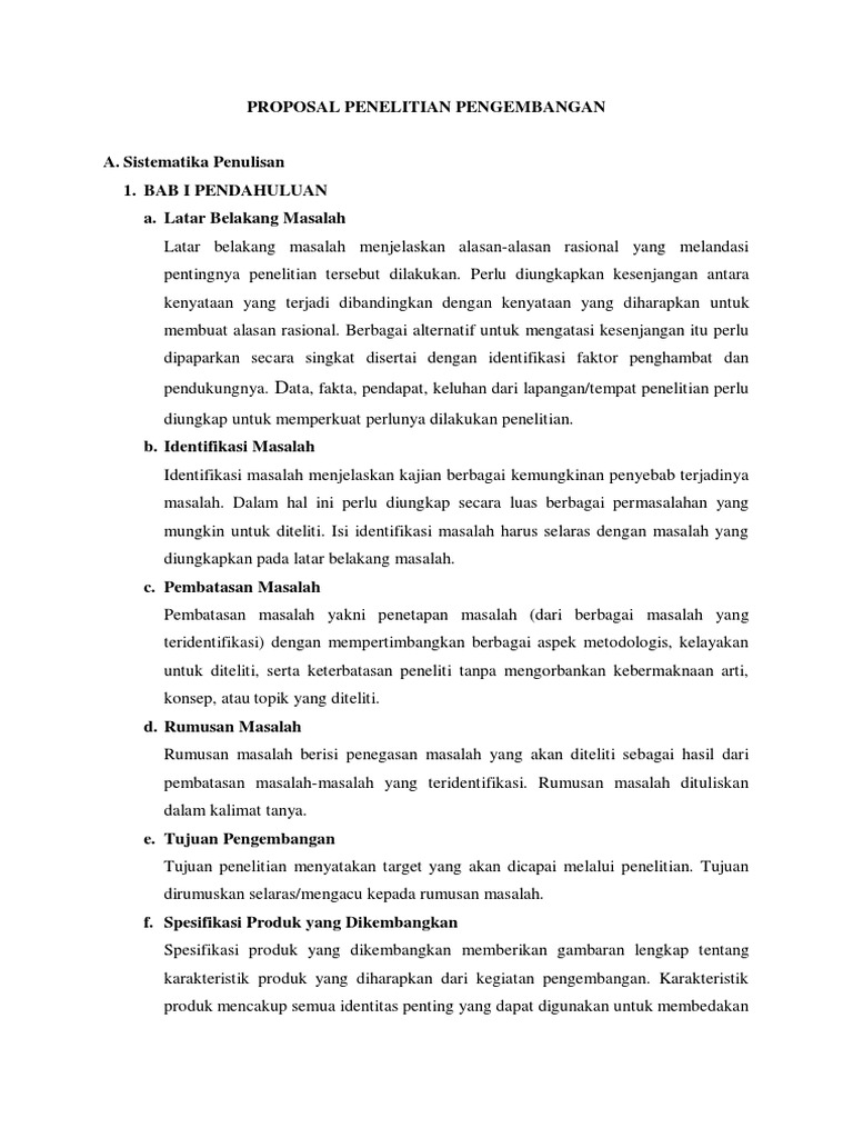 Pedoman Penulisan Proposal Penelitian Pengembangan | PDF | Seni