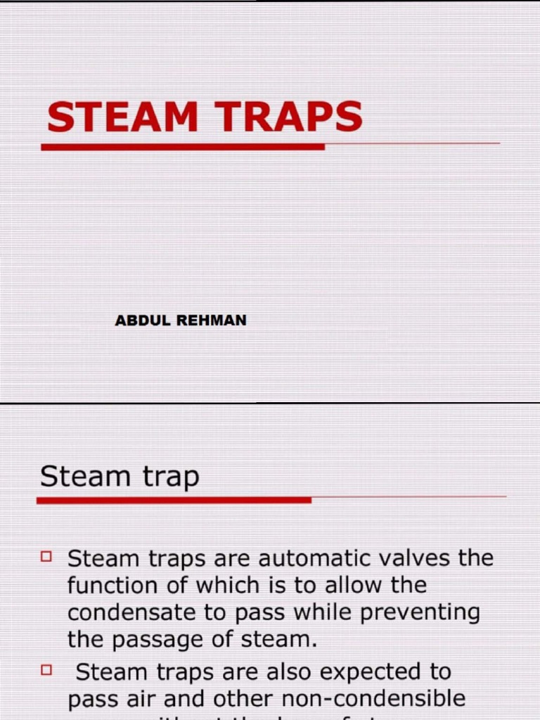 Steam Traps | PDF | Steam | Valve
