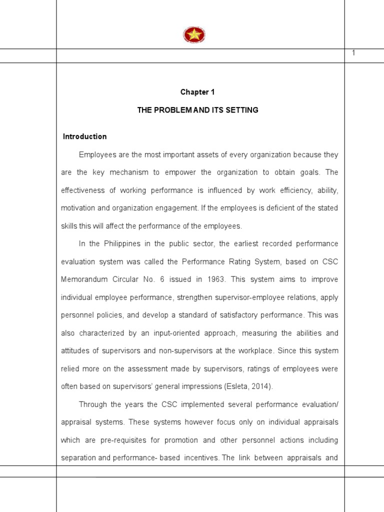 The Problem and Its Setting | PDF | Performance Appraisal | Goal