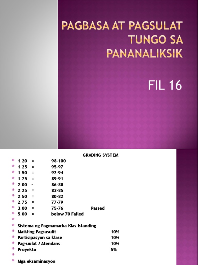 Pagbasa at Pagsulat | PDF