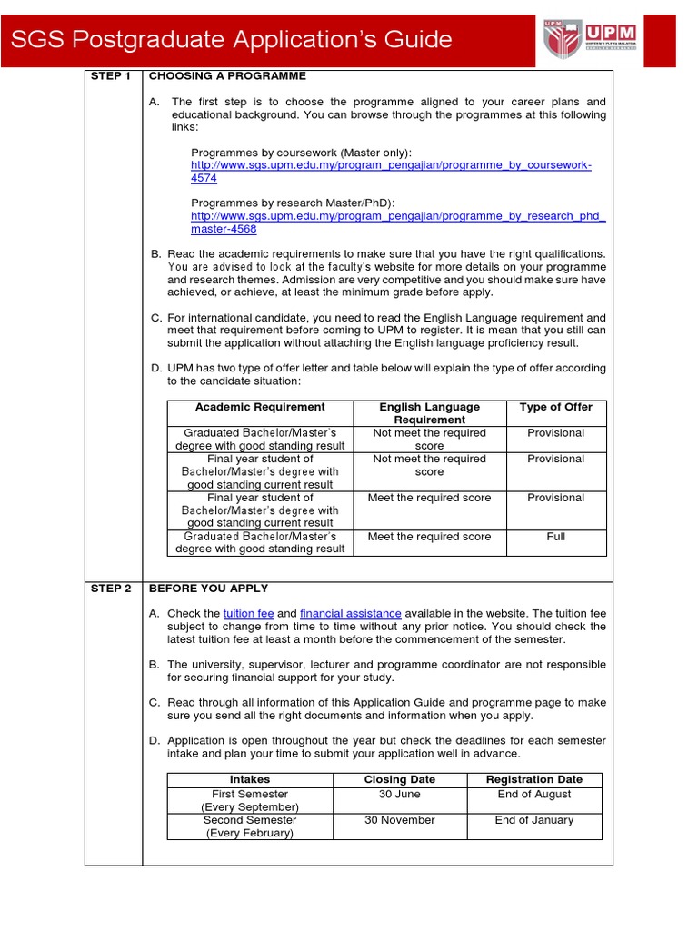 Postgrad Application Guide | PDF | Academic Degree | Vocational Education