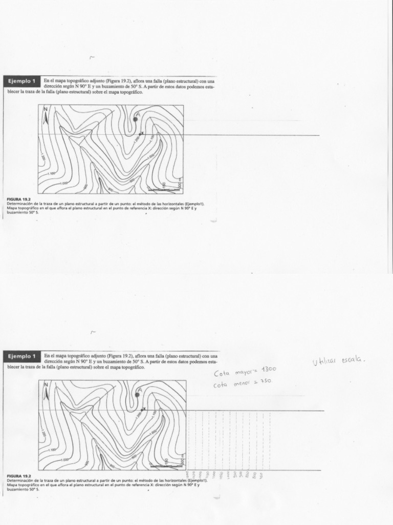Determinación de La Traza de Un Plano Estructural | PDF | Mapa | Geología
