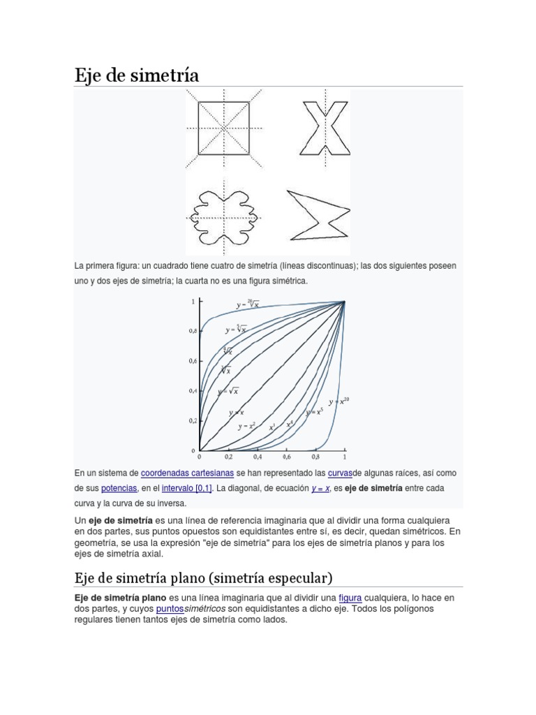 Eje de Simetría | PDF | Espacio | Enseñanza de matemática